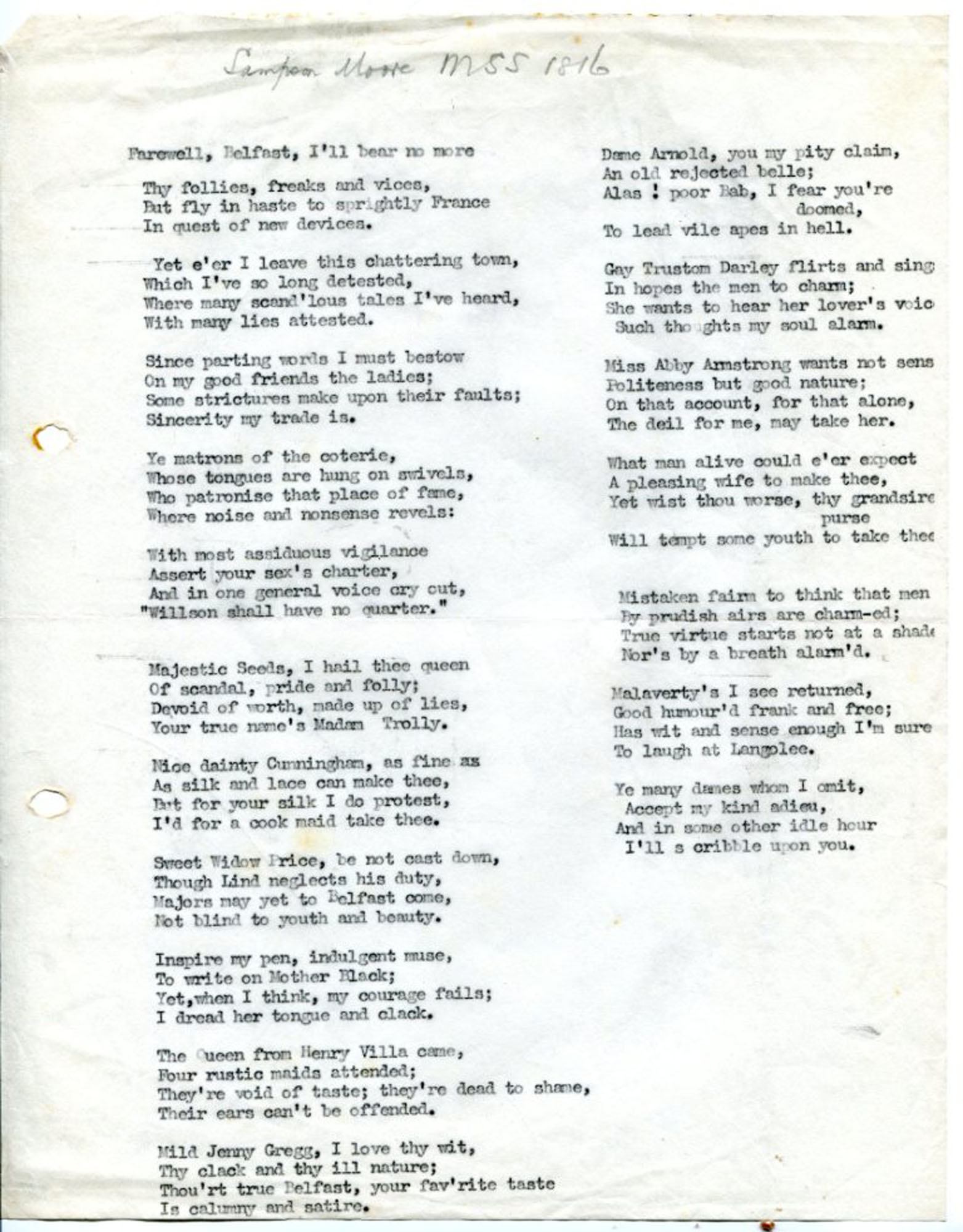 Untitled poem about Belfast – NI Archive