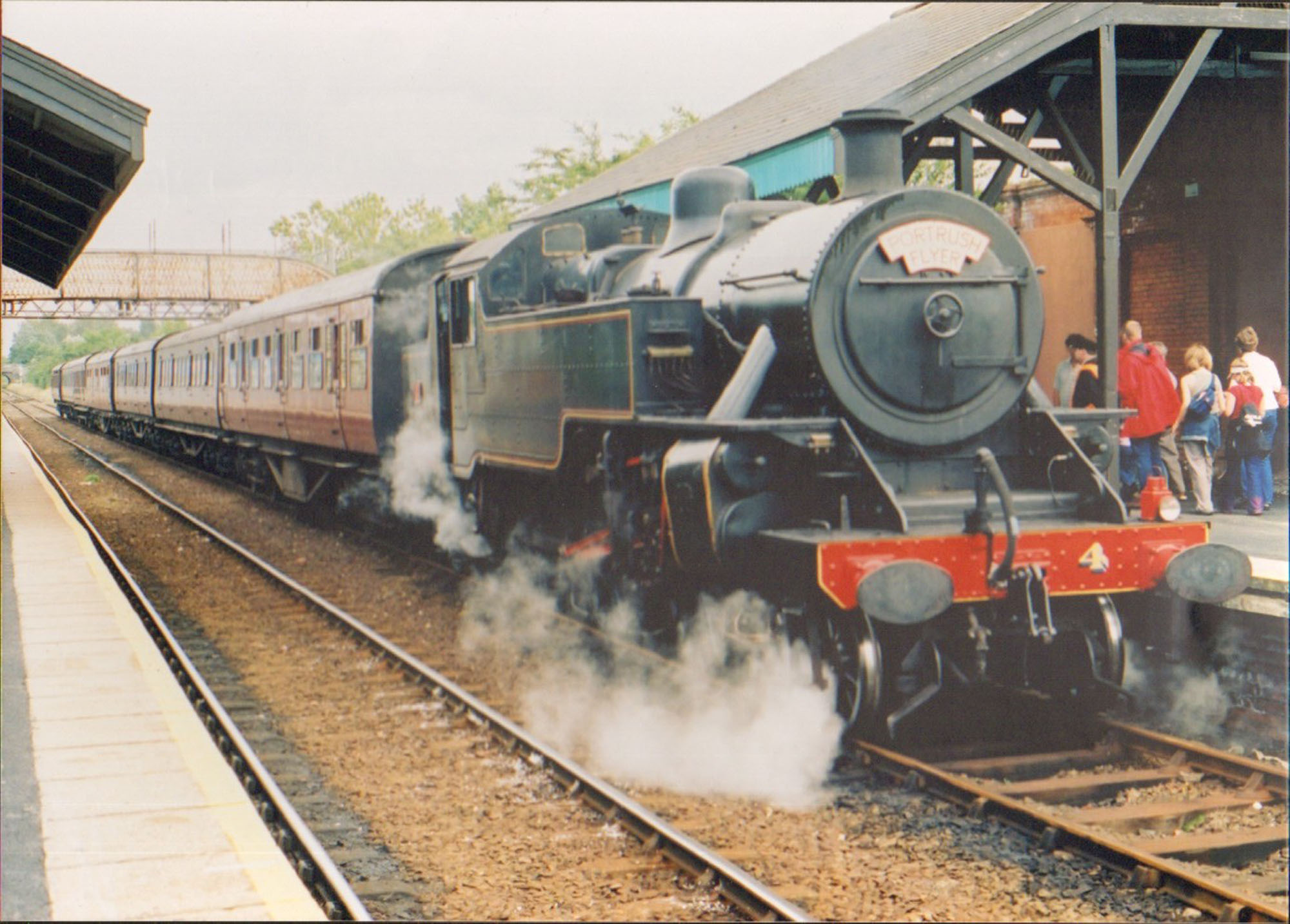 Colour photograph of a steam train, Portrush Flyer, in Ballymoney ...