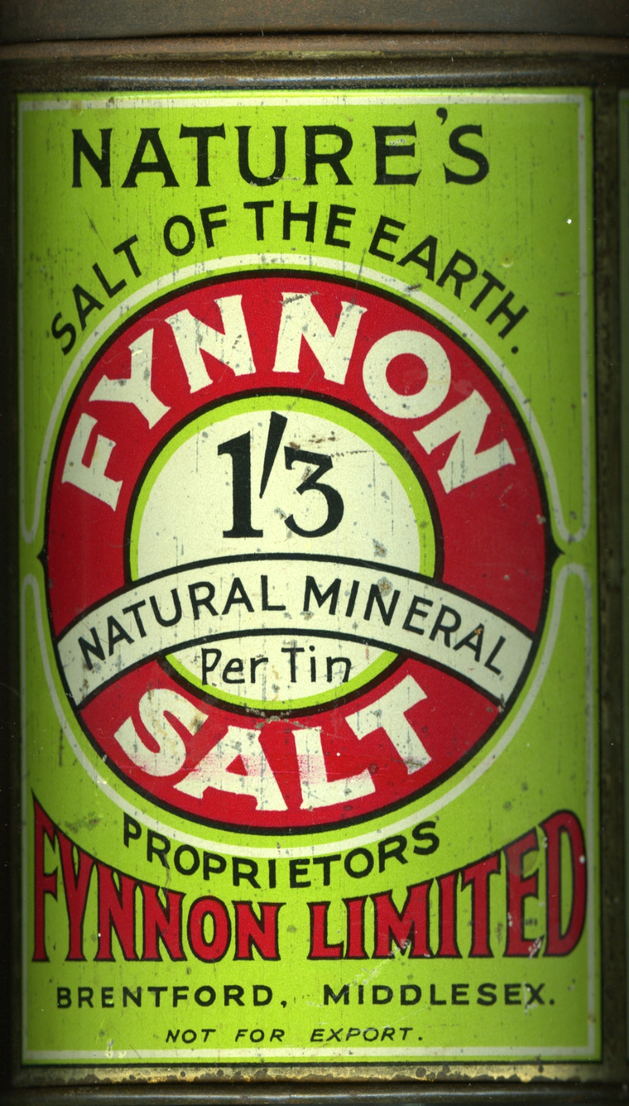 tin which contained ‘Nature’s salt of the earth, Fynnon Salt.’ – NI Archive