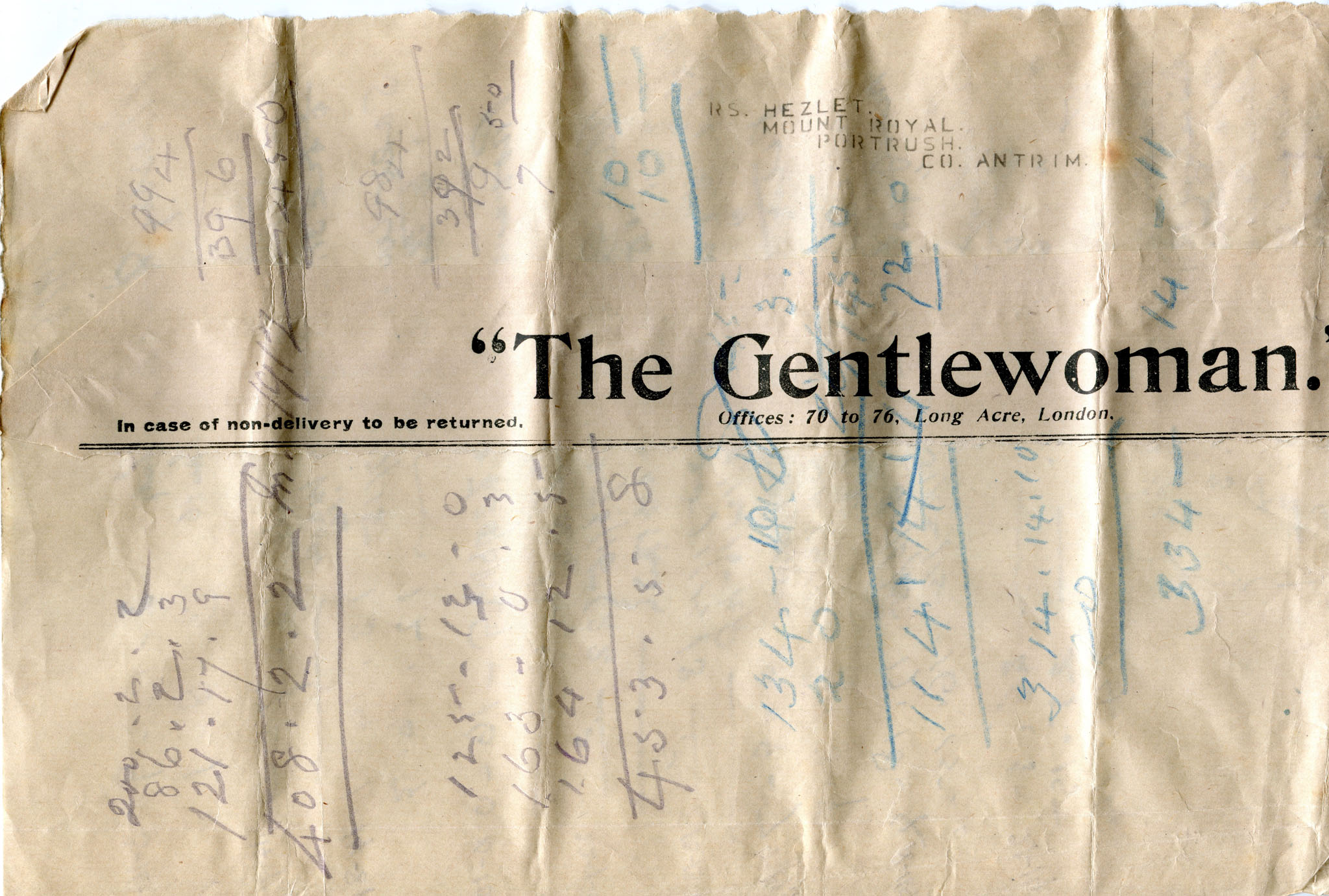 Page of handwritten rough notes and balances of accounts in pencil ...