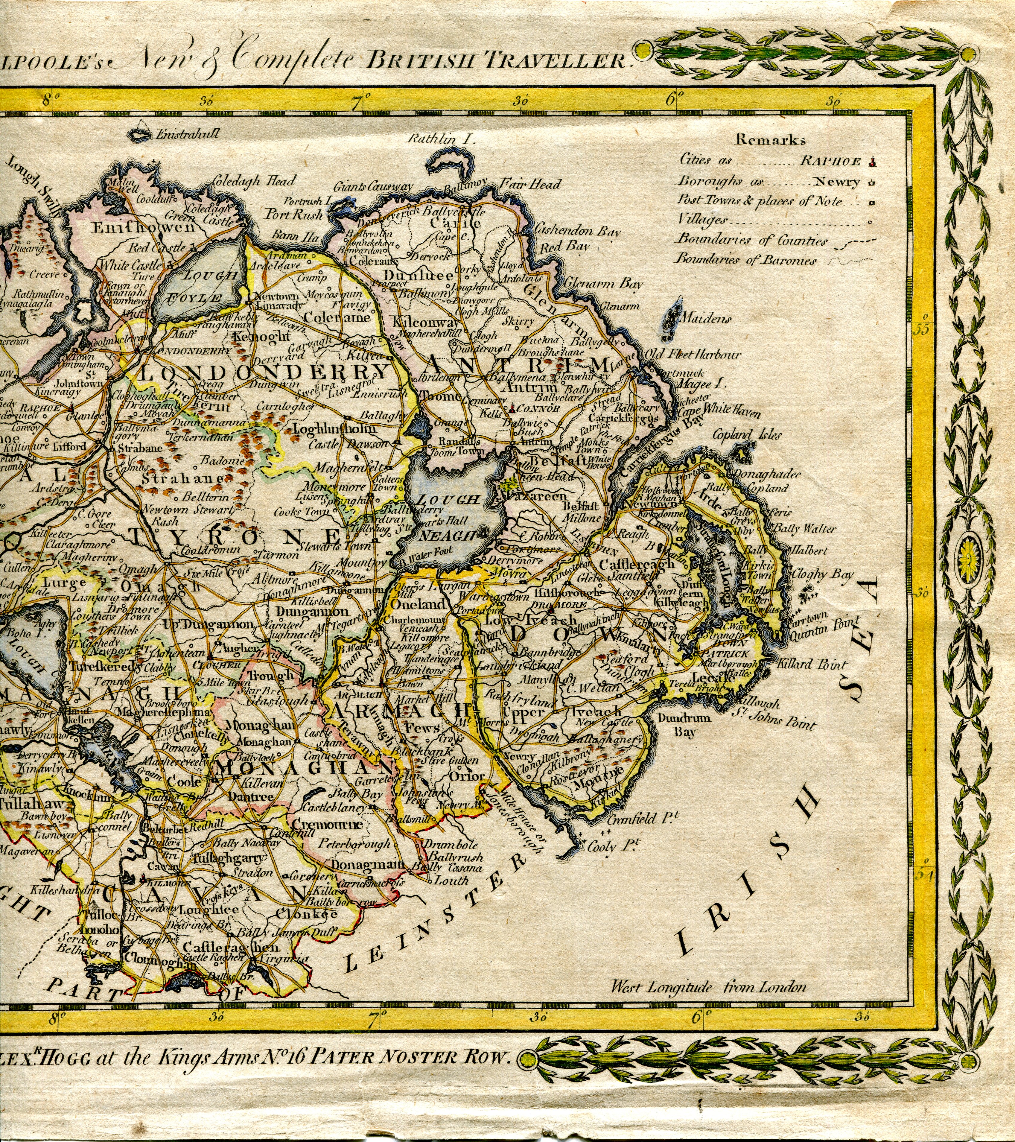 Colour map. ‘A New & Correct MAP of the PROVINCE of ULSTER, Drawn from ...