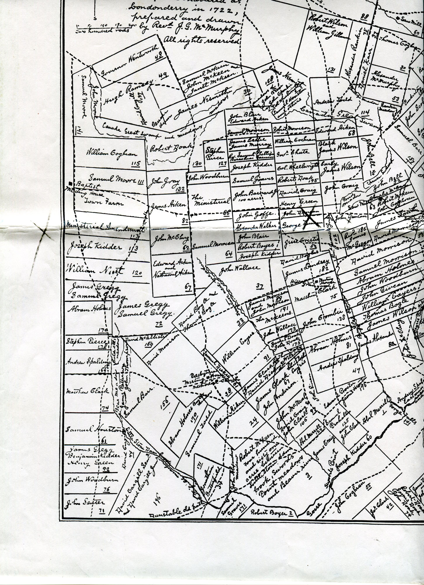 Print of a map (black and white colour). Note at top left reads, ‘Map ...