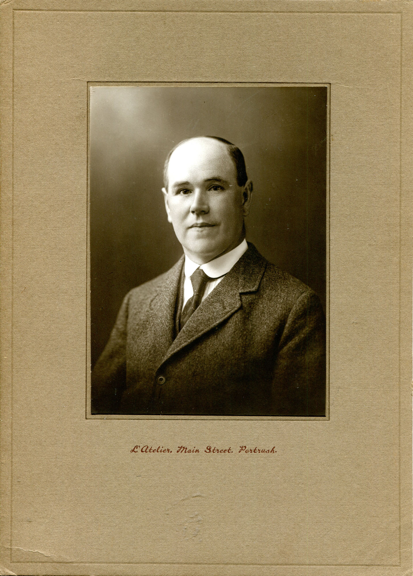 Black and white portrait photograph of Sam Henry. Mounted to card ...