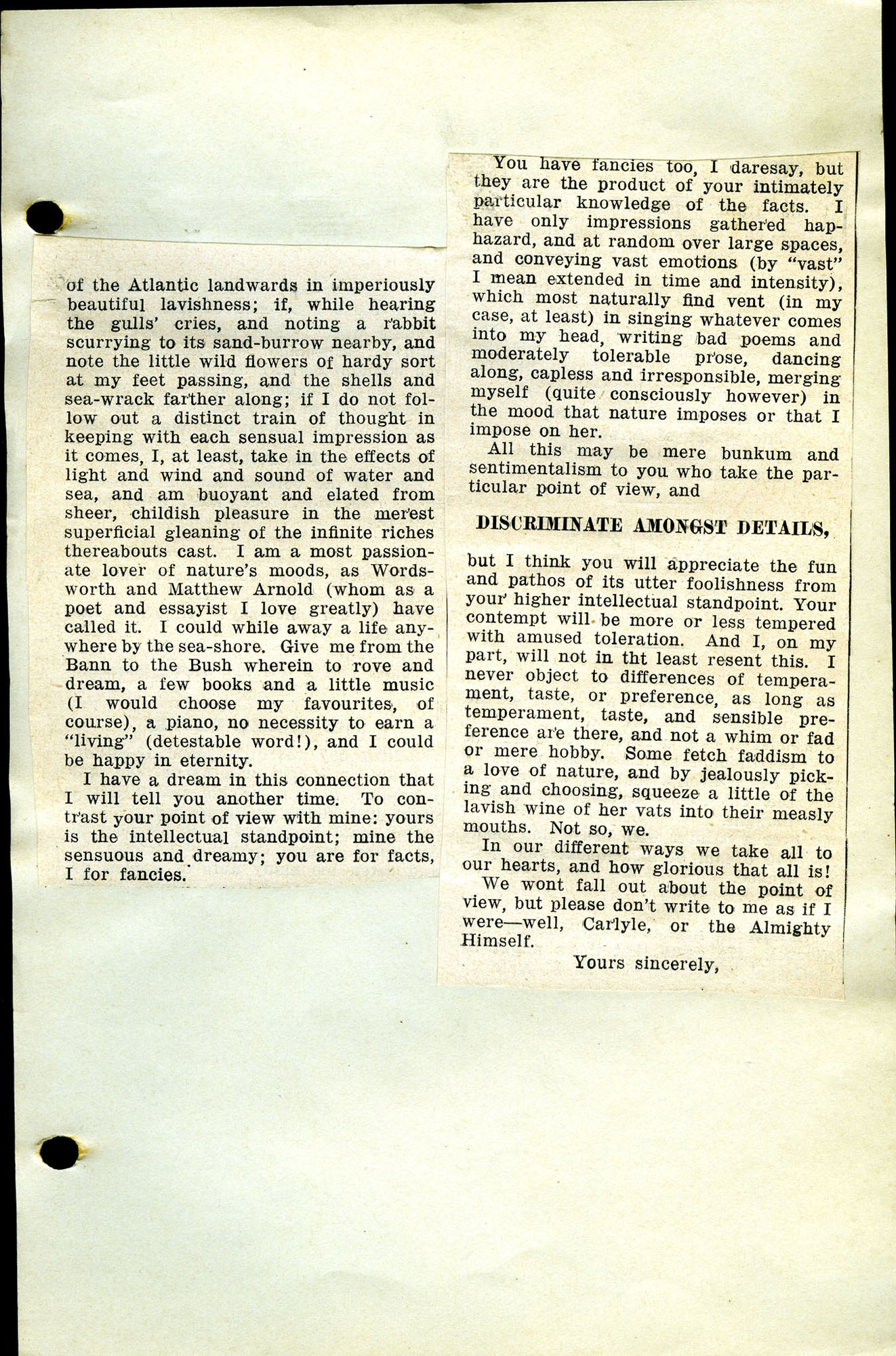 Page two of two, article cut out and stuck to paper titled, ‘Two Men ...