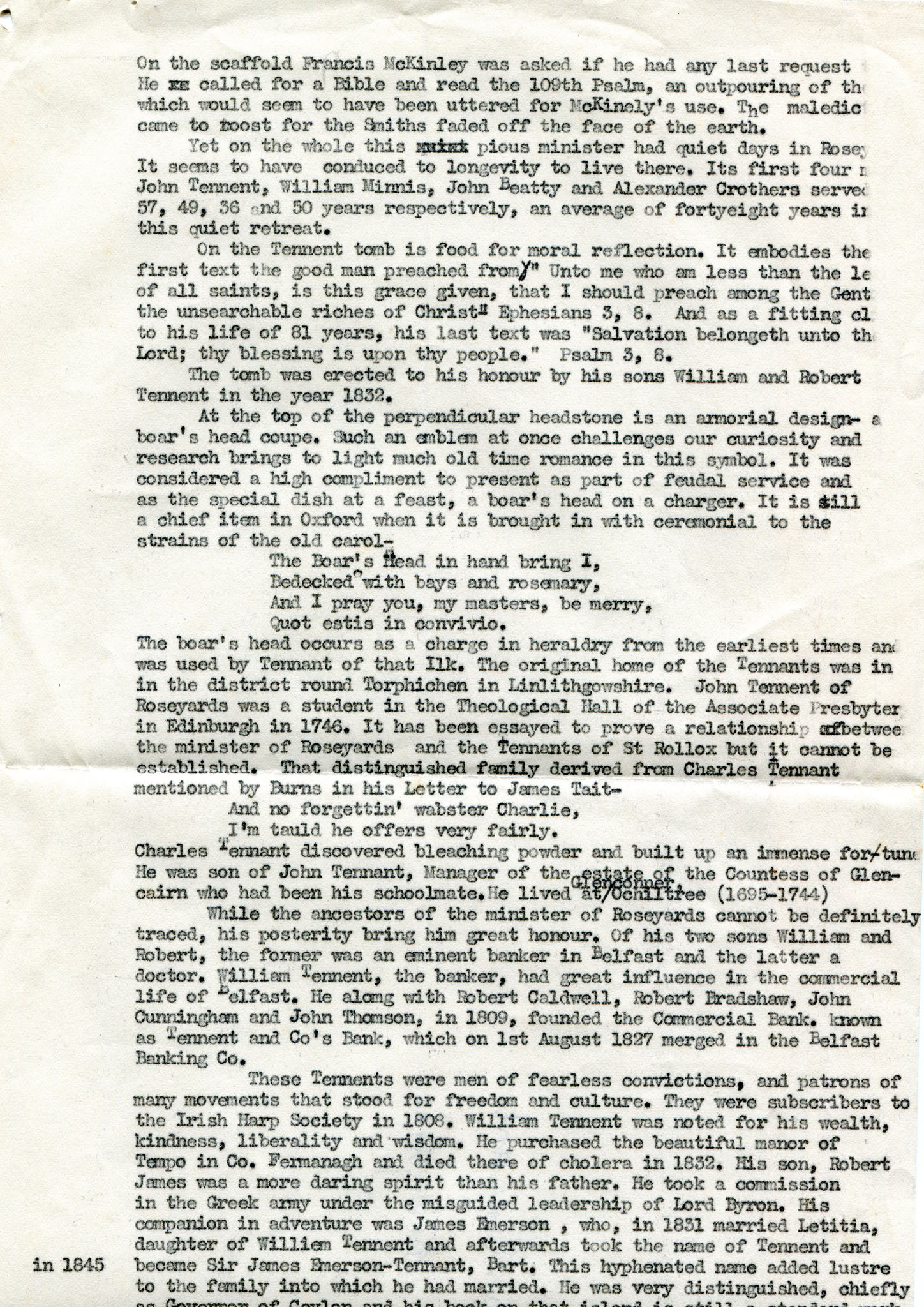 Page 2 of 2. Typed document by Sam Henry, Sandelford, Coleraine, titled ...