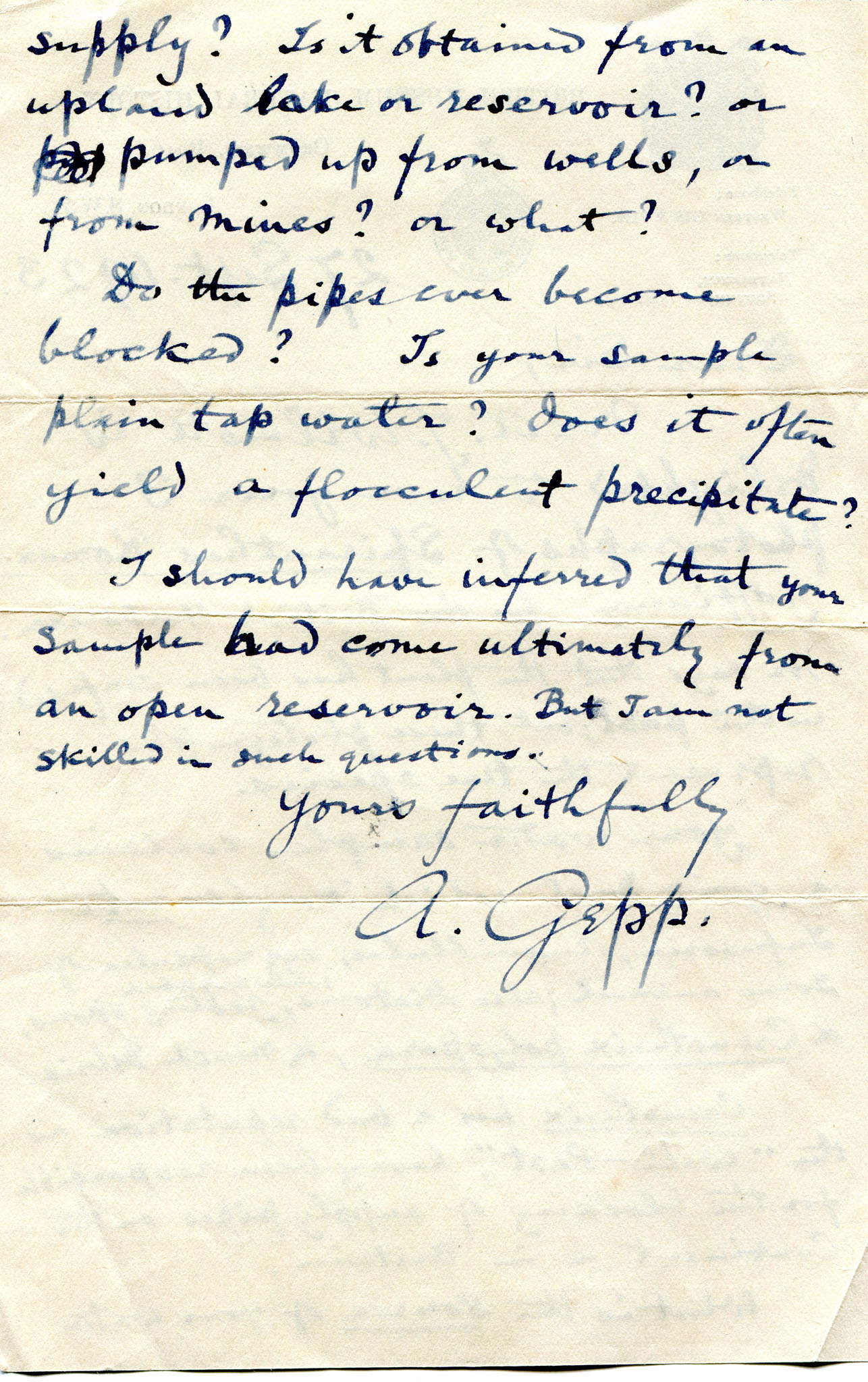 Handwritten letter (double sided) to ‘Dear Sir’. Thanks Sam for his 3 ...