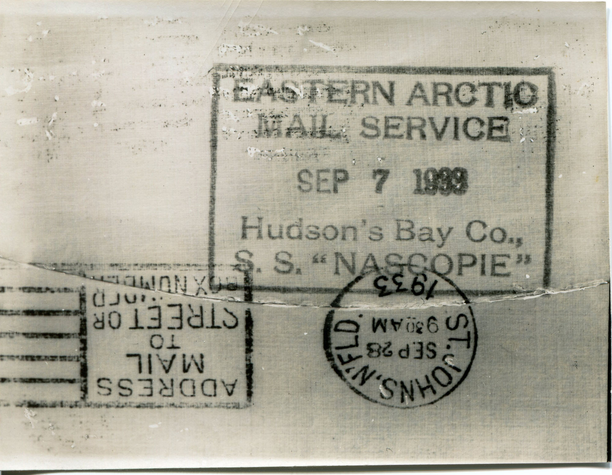 Photographic image of mail stamps for Eastern Arctic Mail Service ...