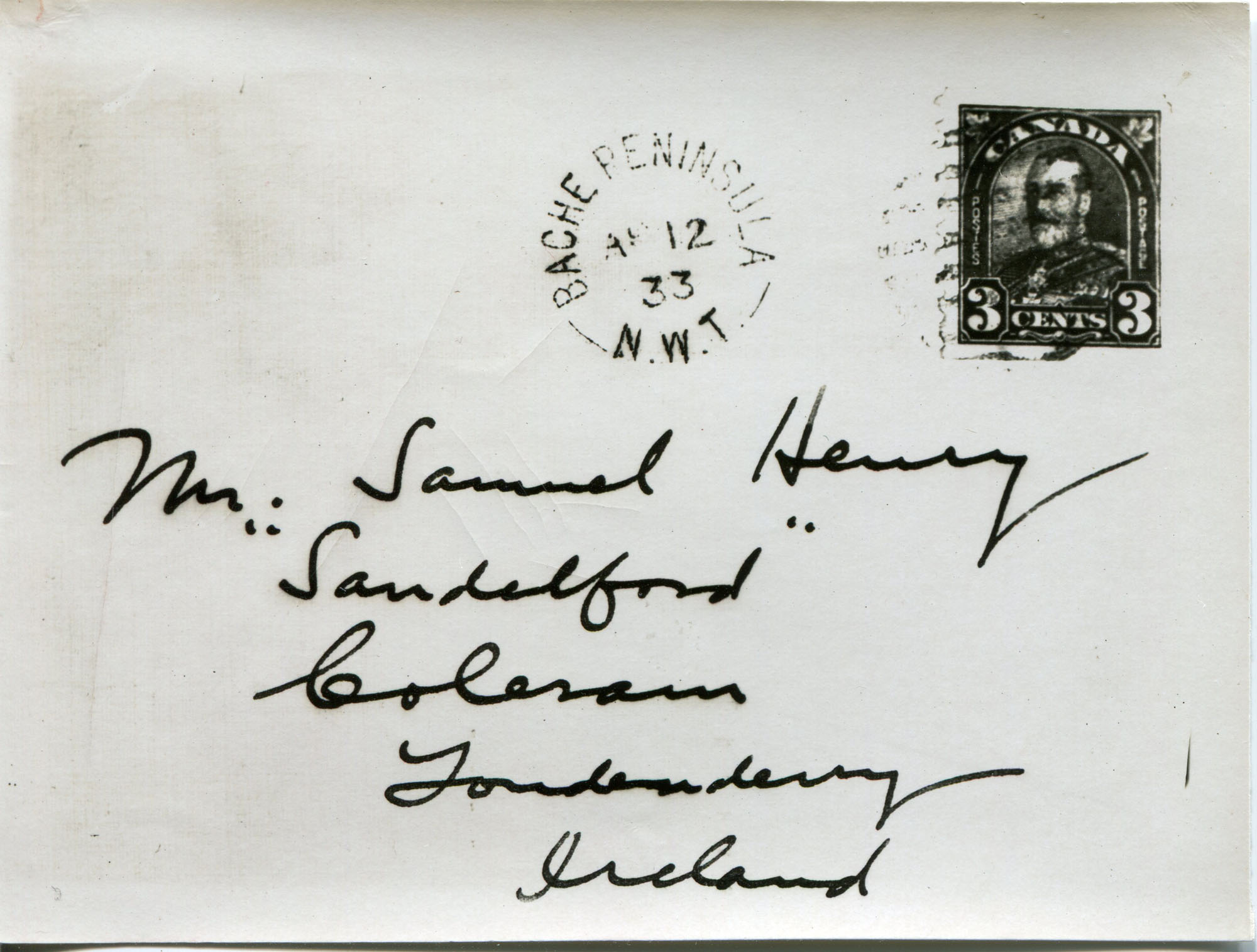 Photographic image of the front of an envelope addressed to Mr Samuel ...