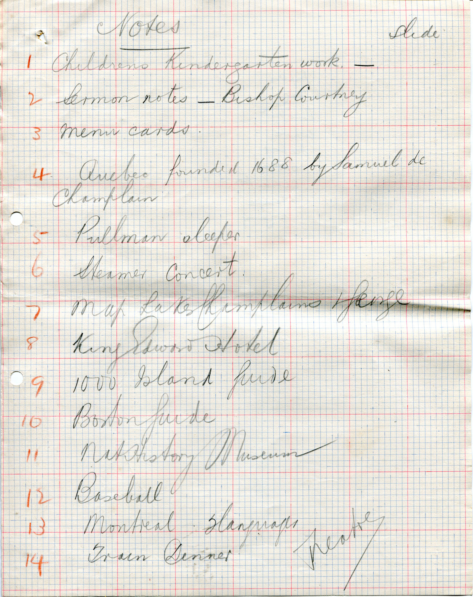 Page 3 of 27. Handwritten list of names of slides numbered 1-81. Begins ...