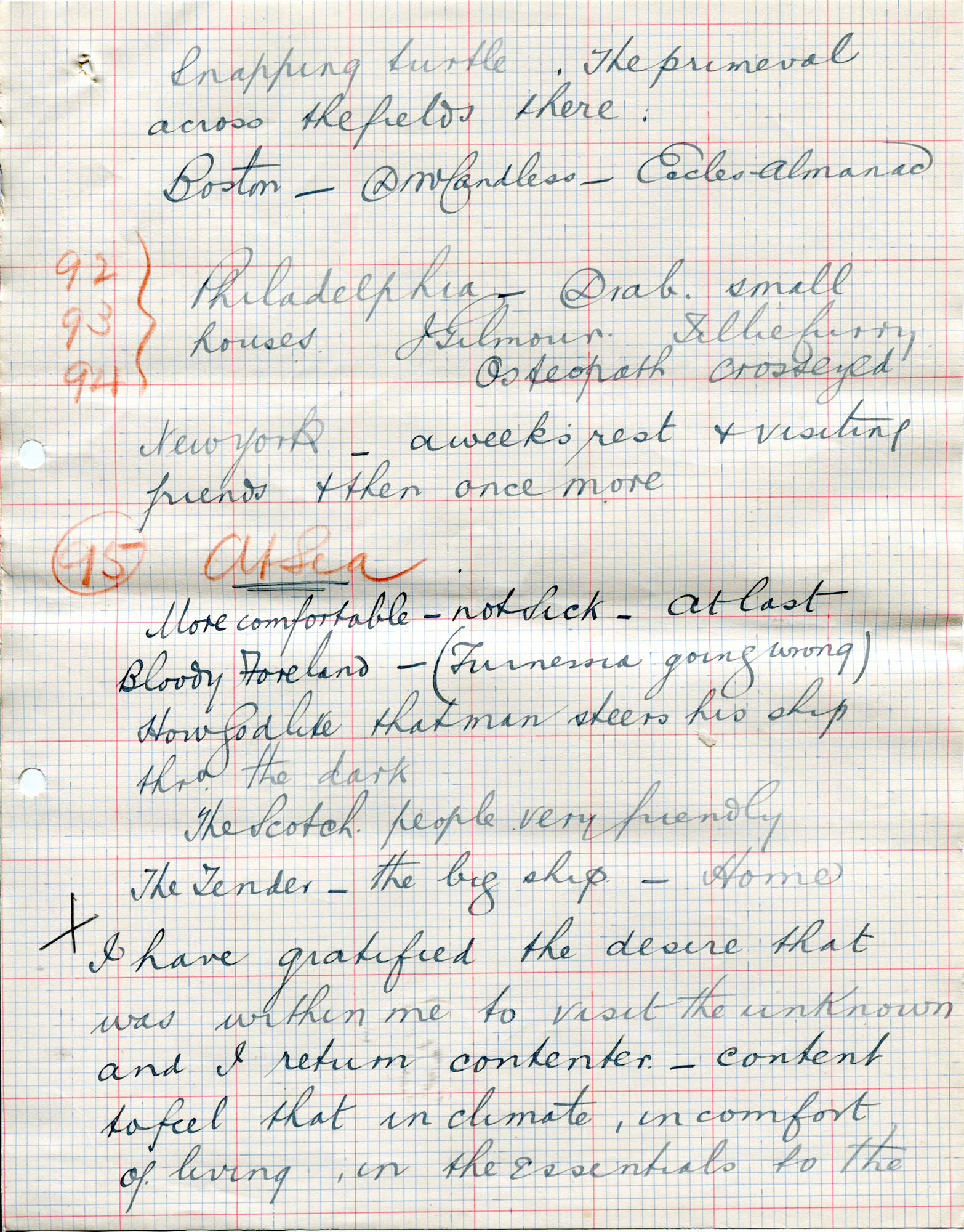 Page 26 of 27. Handwritten list of numbered notes for photographs ...