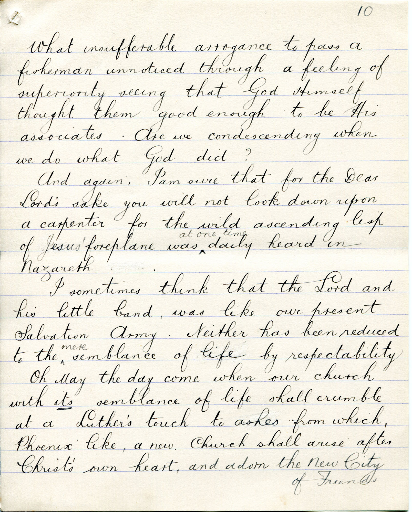 Page 10 of 38. Handwritten essay by Sam Henry titled, ‘The Voice from ...