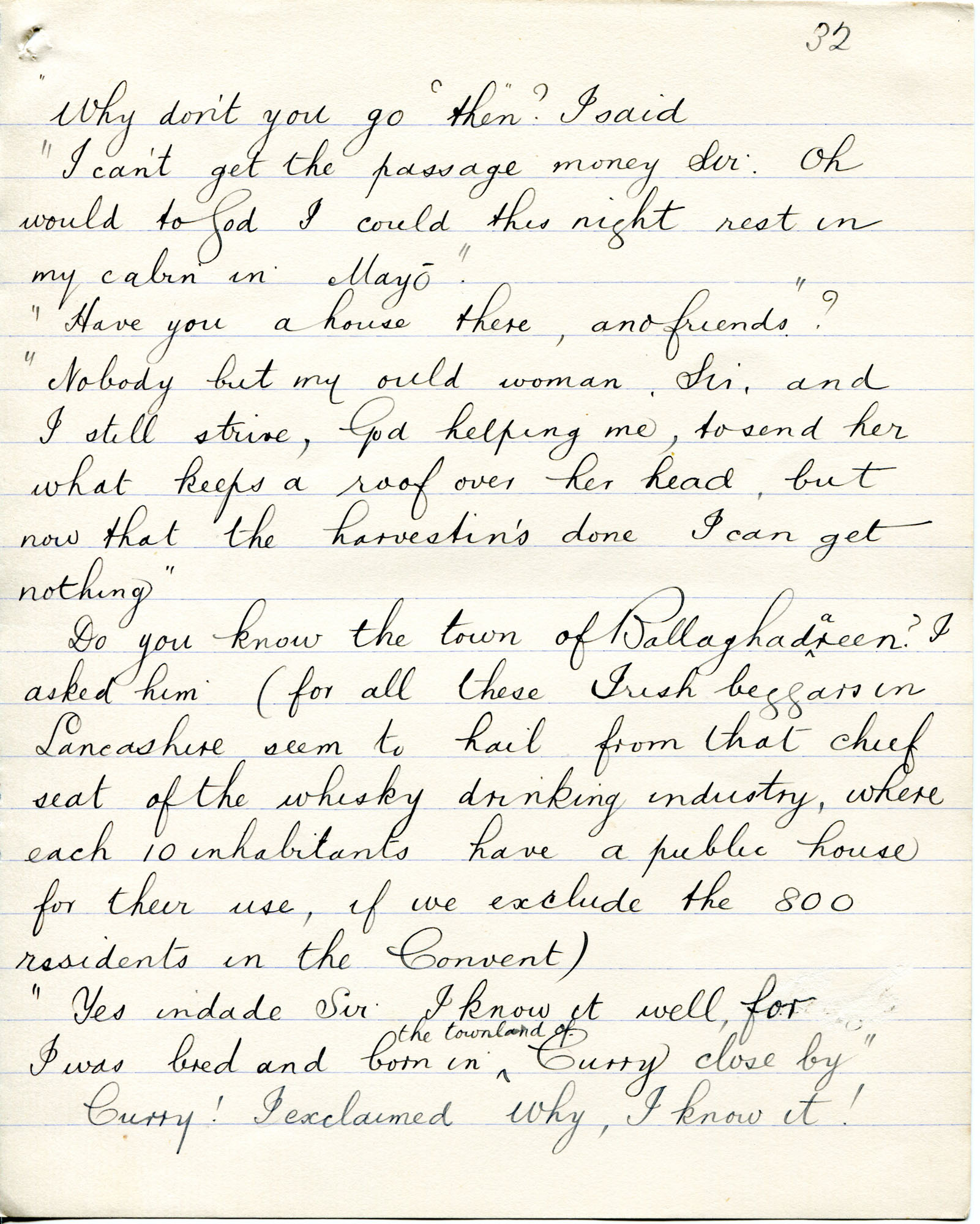 Page 32 of 38. Handwritten essay by Sam Henry titled, ‘The Voice from ...