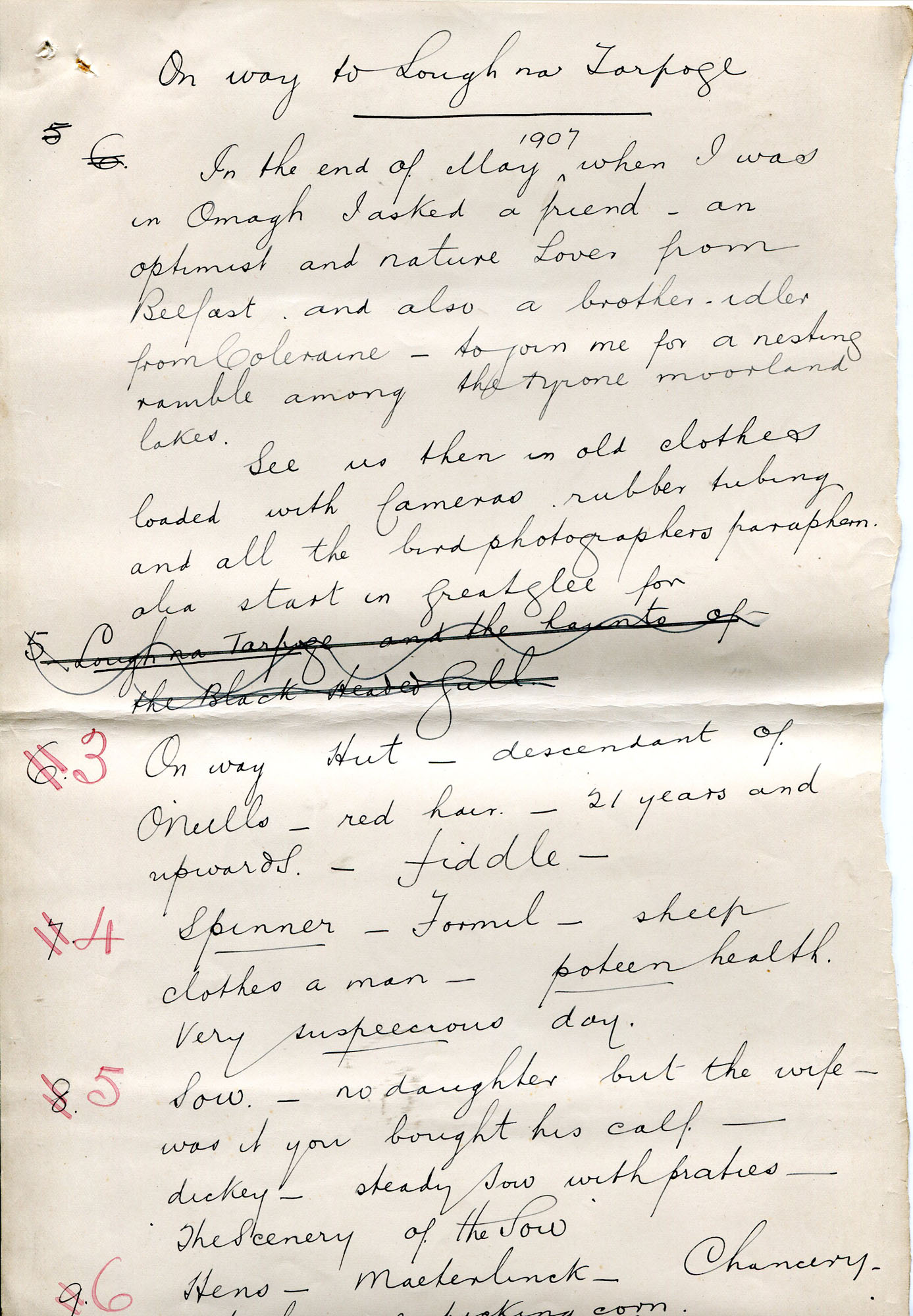 Page 1 of 10. Handwritten rough notes for lecture by Sam Henry titled ...