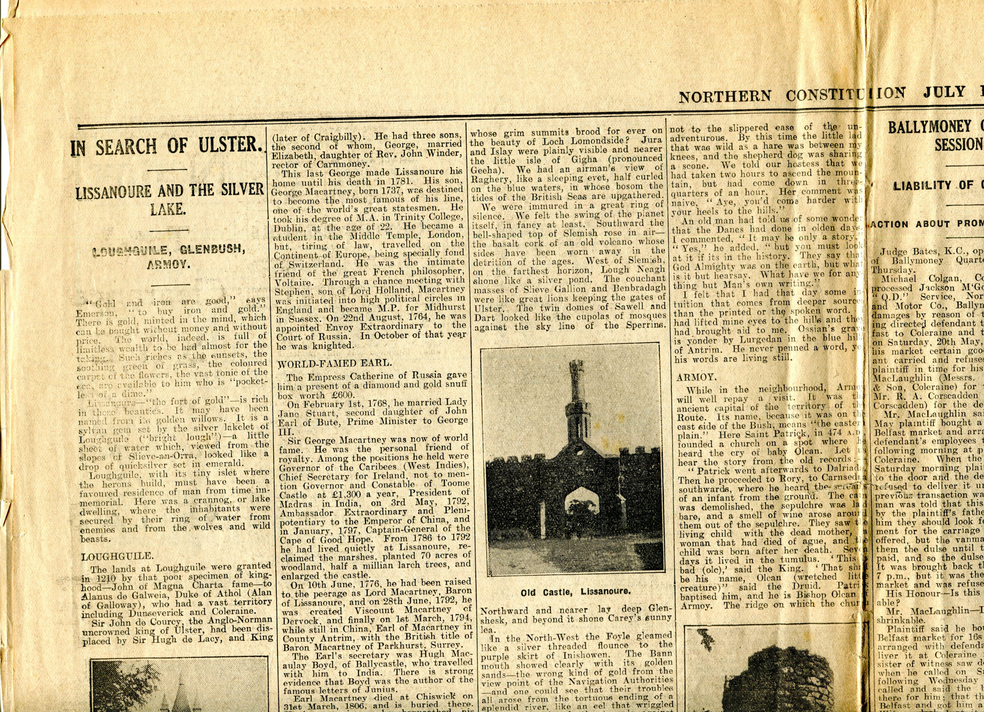 Page from the Northern Constitution newspaper, 1st July 1933. Features ...