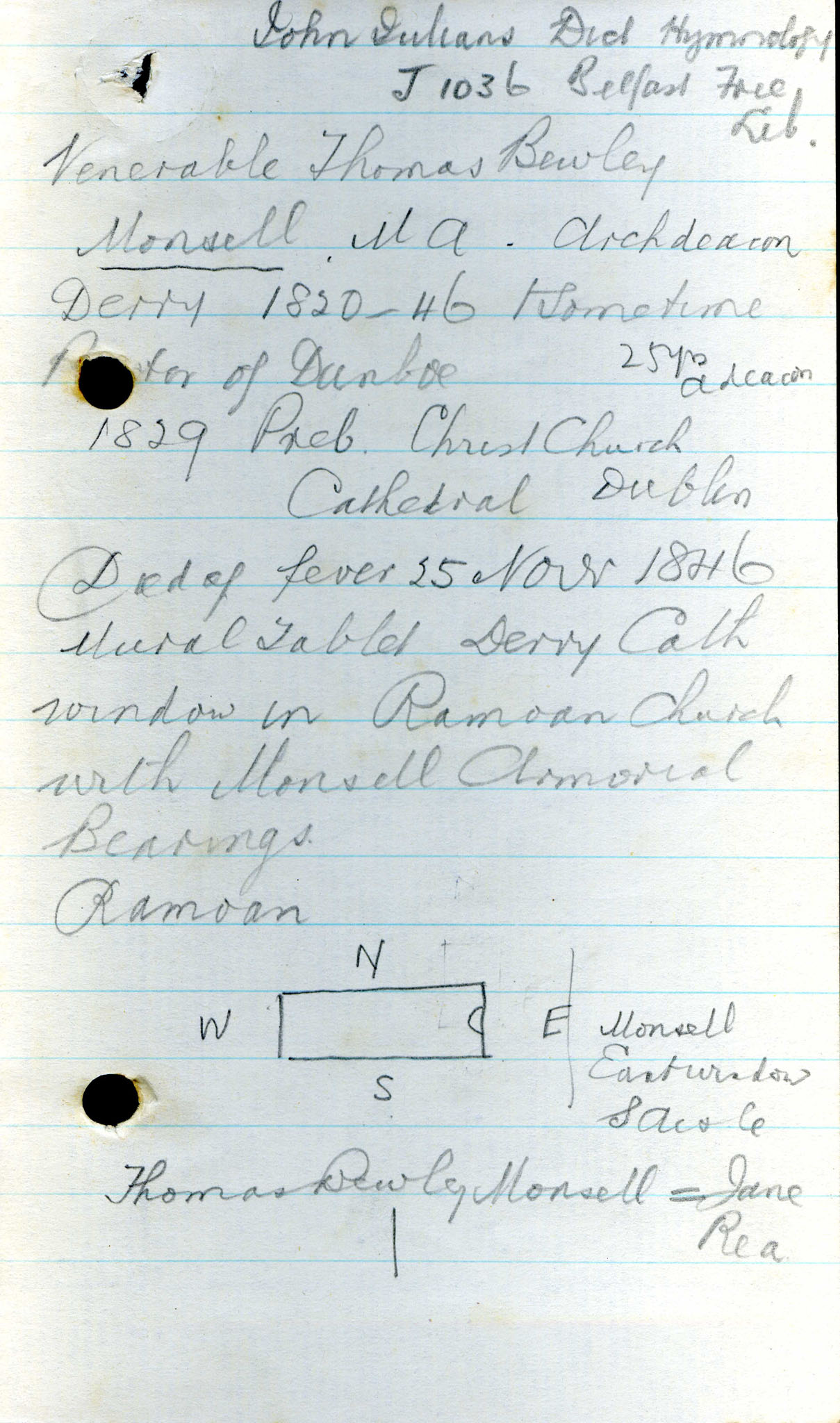 Notes on the Monsell Family beginning with Thomas B. Monsell, M.A ...