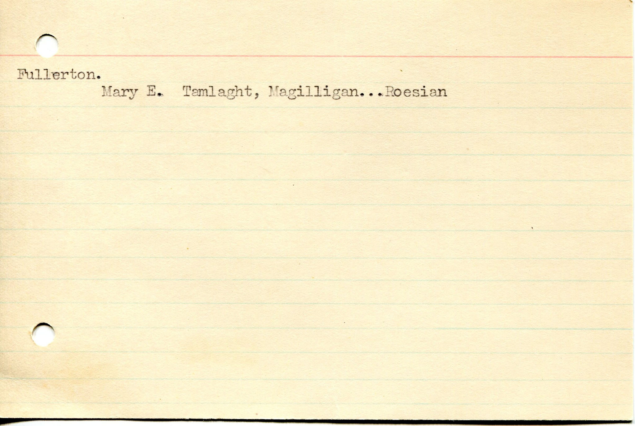 Typed brief notes re Fullerton family- 1 line sentence – NI Community ...