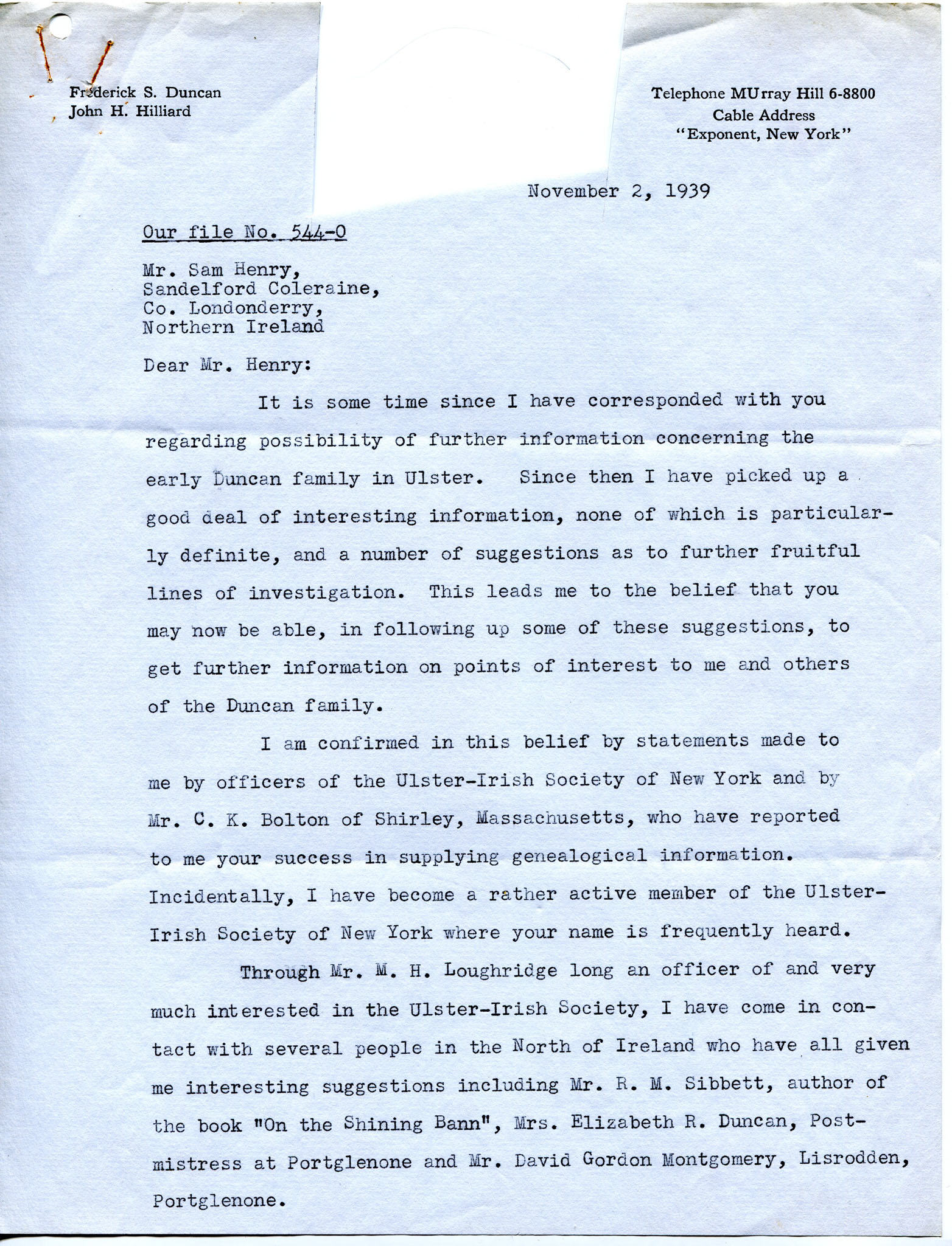 One of 4 pages of typed letter on headed notepaper. Has become member ...